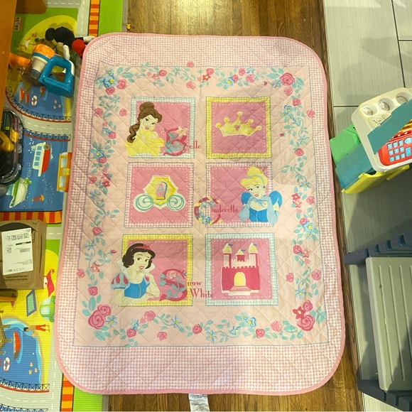 Disney | Bedding | Disney Princess Pink Baby Quilt Or Play Mat Vintage ...